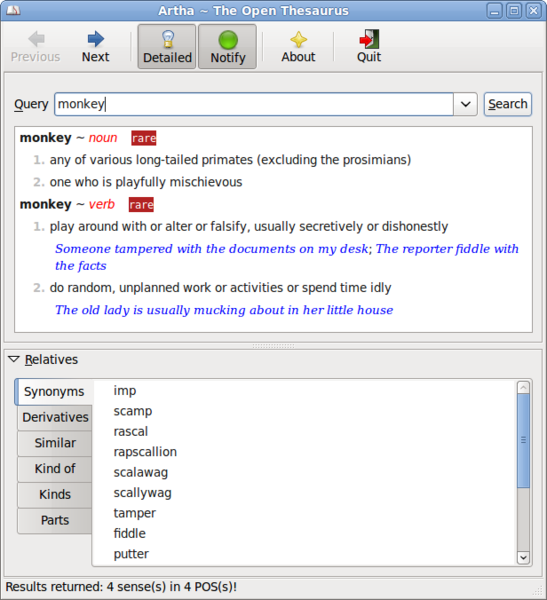 Artha: A GUI for WordNet » Linux Magazine