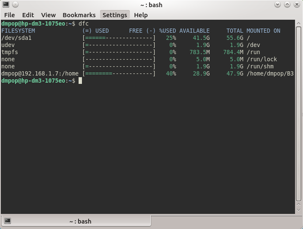Display File System Space Usage with dfc » Linux Magazine