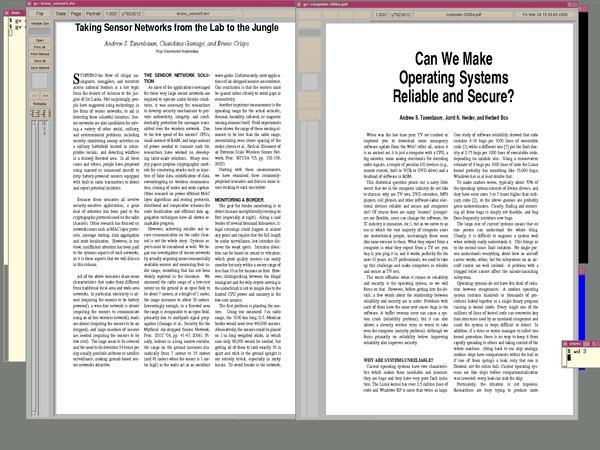 FOSDEM 2010: Andrew Tanenbaum Sets Reliability... » Linux Magazine