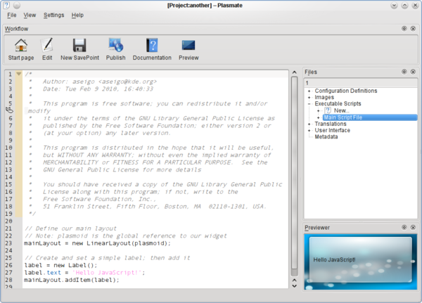 Plasmate: Mini-IDE for Plasmoids » Linux Magazine