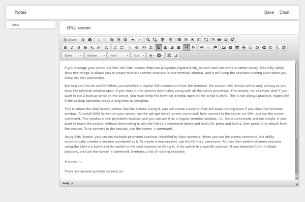 OpenNote: Web-Based Notebook » Linux Magazine